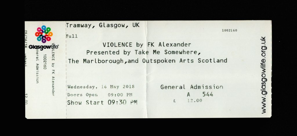 Ticket, Tramway, Glasgow, Violence – FK Alexander